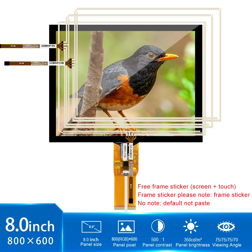 8-inch-touch-panel-800-600-Resolution-350-brightness-industrial-display ...