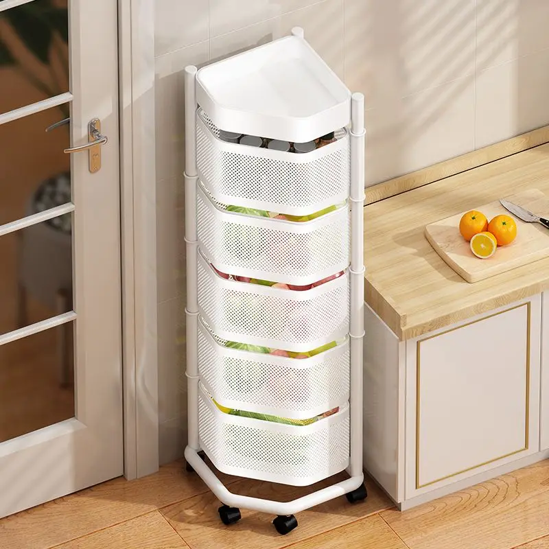 360-Rotating-Storage-Basket-Trolley-Multi-Storey-Rack-Metal-Kitchen ...