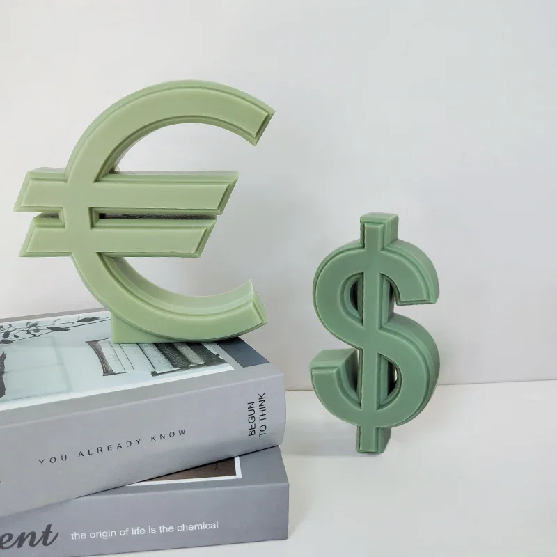 DIY-Currency-Sign-Aroma-Candle-Gold-Coin-US-Dollar-Euro-Letters-Logo ...