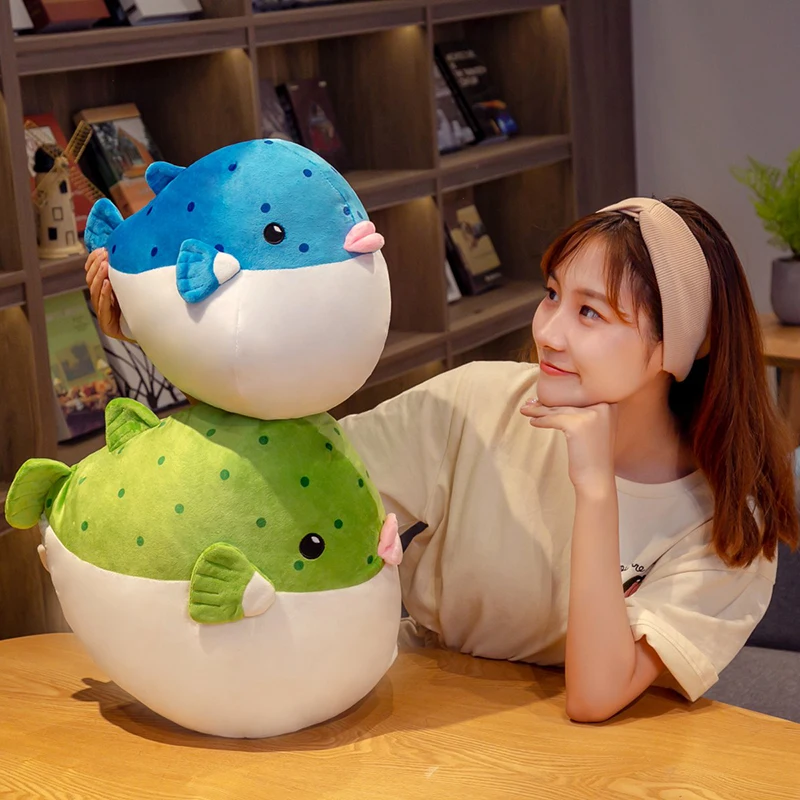 Cute Globefish Plush Toy Cartoon Stuffed Marine Animals Toys for ...