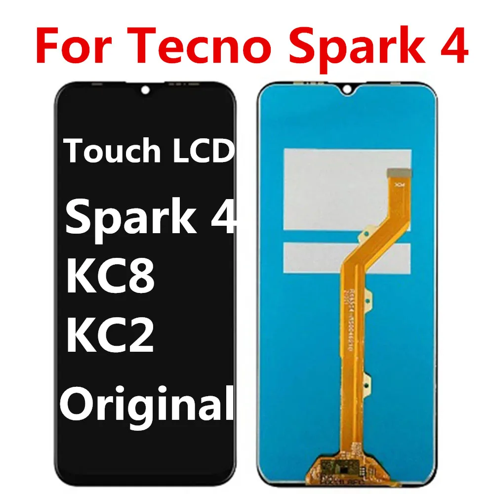 6-52inch-Original-For-Tecno-Spark-4-KC8-KC2-LCD-Display-Touch-Screen ...