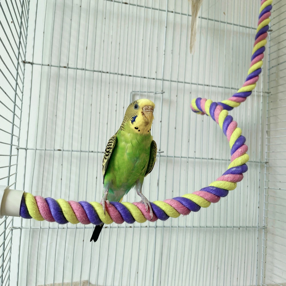 Bird Rope Perch Soft Cotton Parakeet Perches Colorful Bird Cage ...