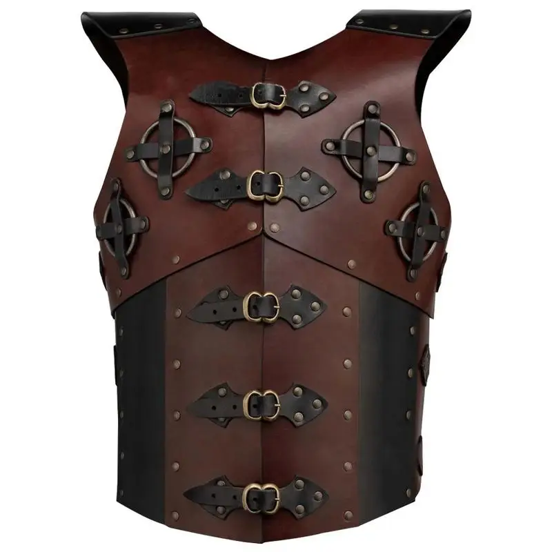 Medieval-Chest-Armor-Leather-Warrior-Armor-Costume-Rivet-Buckle-Retro ...