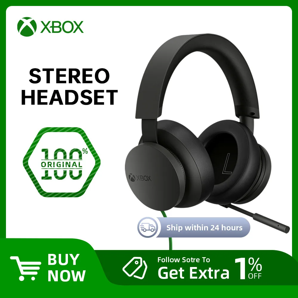 100-New-Orginal-Microsoft-Xbox-Stereo-Wired-Headset-Xbox-Series-X-S ...
