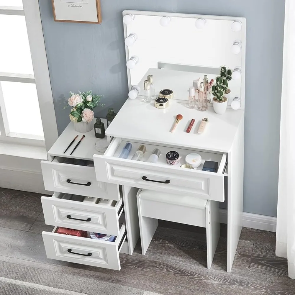 Vanity-Set-with-Lights-and-Mirror-Modern-Dressing-Table-with-Storage ...