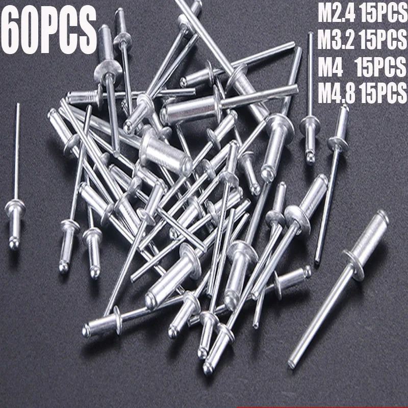 60pcs-Pop-Rivets-Aluminium-M2-4-M3-2-M4-M4-8-Dome-Head-Blind-Rivets ...