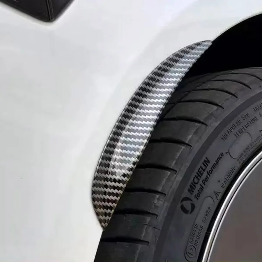 Universal-Carbon-Fiber-Black-Car-Wheel-Eyebrow-Protector-Trim-Fender ...