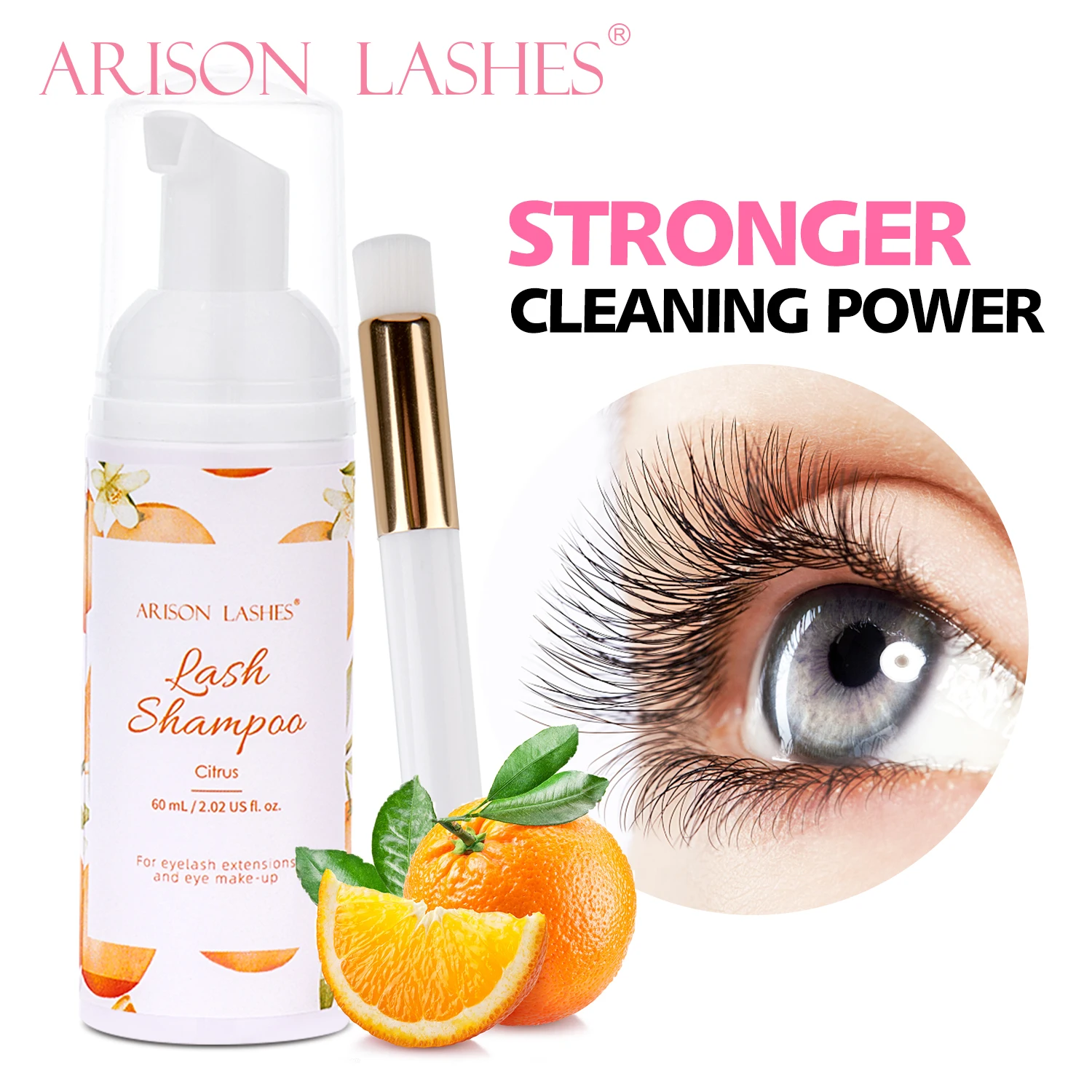 ARISON-60ml-Eyelash-Cleanser-Foam-Shampoo-Kit-Clean-Eyelash-Extension ...