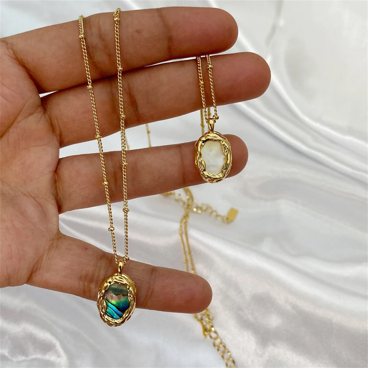 French-Romantic-Vintage-Irregular-Personality-Elliptical-Shell-Necklace ...