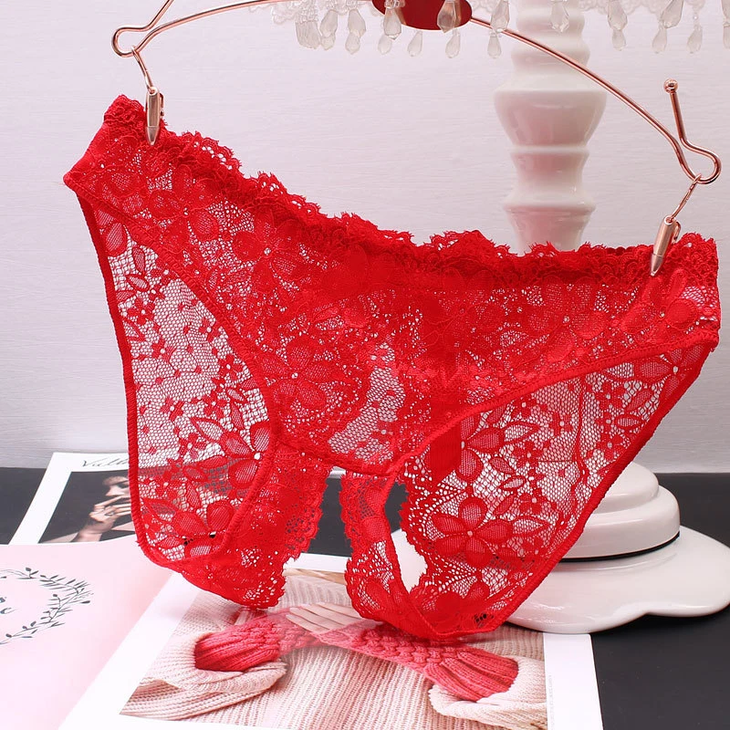 플러스 사이즈 오픈 가랑이 팬티 섹스 레이스 투명 속옷 여성 섹시 란제리 스트레칭 끈 Culotte Femme