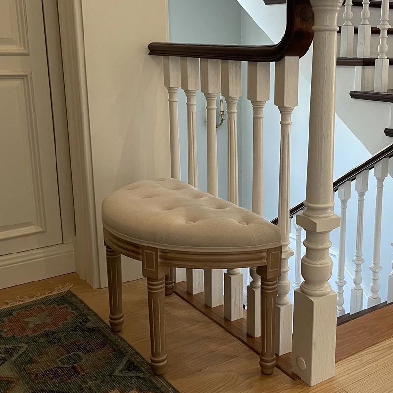 American-Light-Luxury-Changing-Shoe-Stool-Retro-Semicircle-Dressing ...