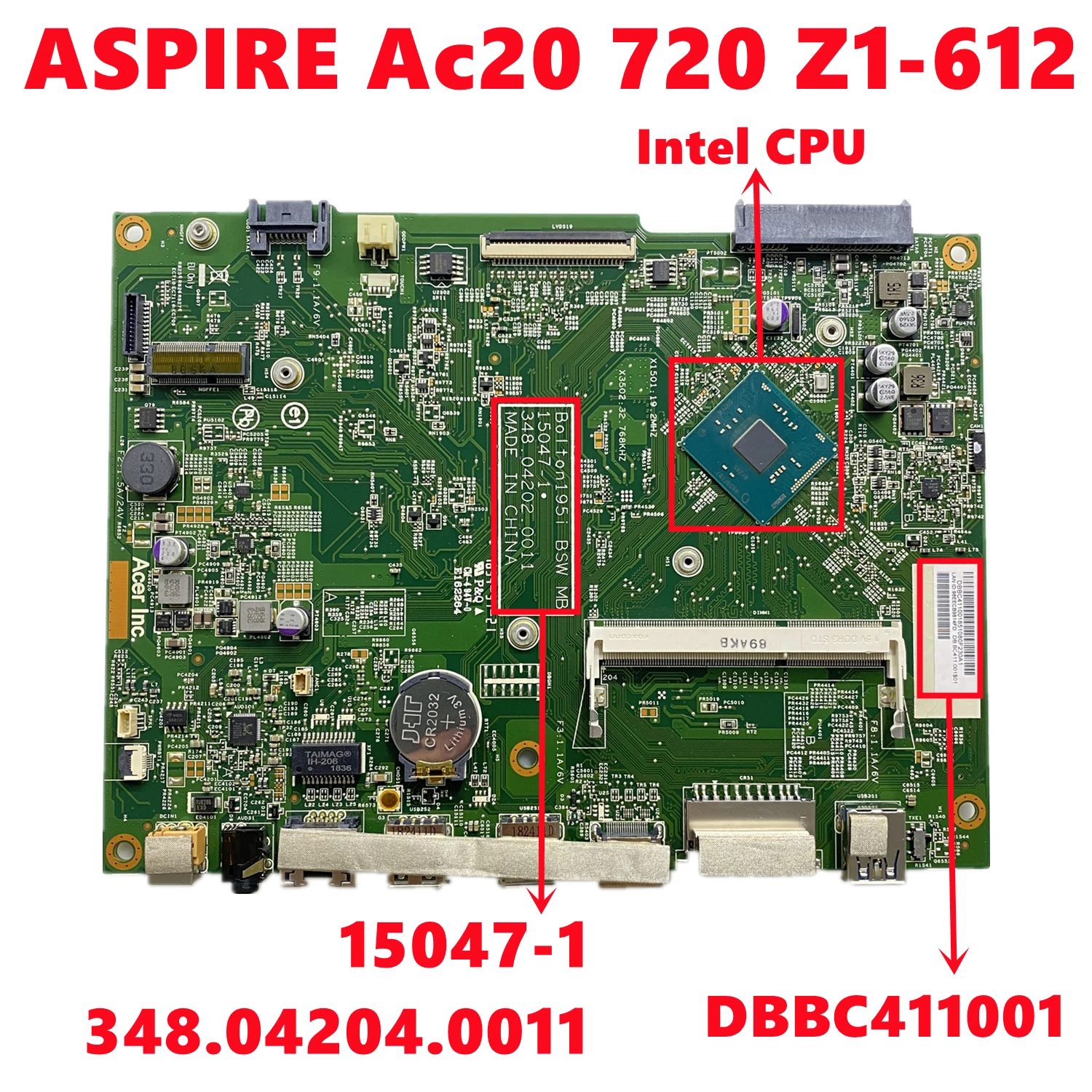Dbbc411001 Dbbc411001 For Acer Aspire Ac20 720 Z1-612 All-in-on ...