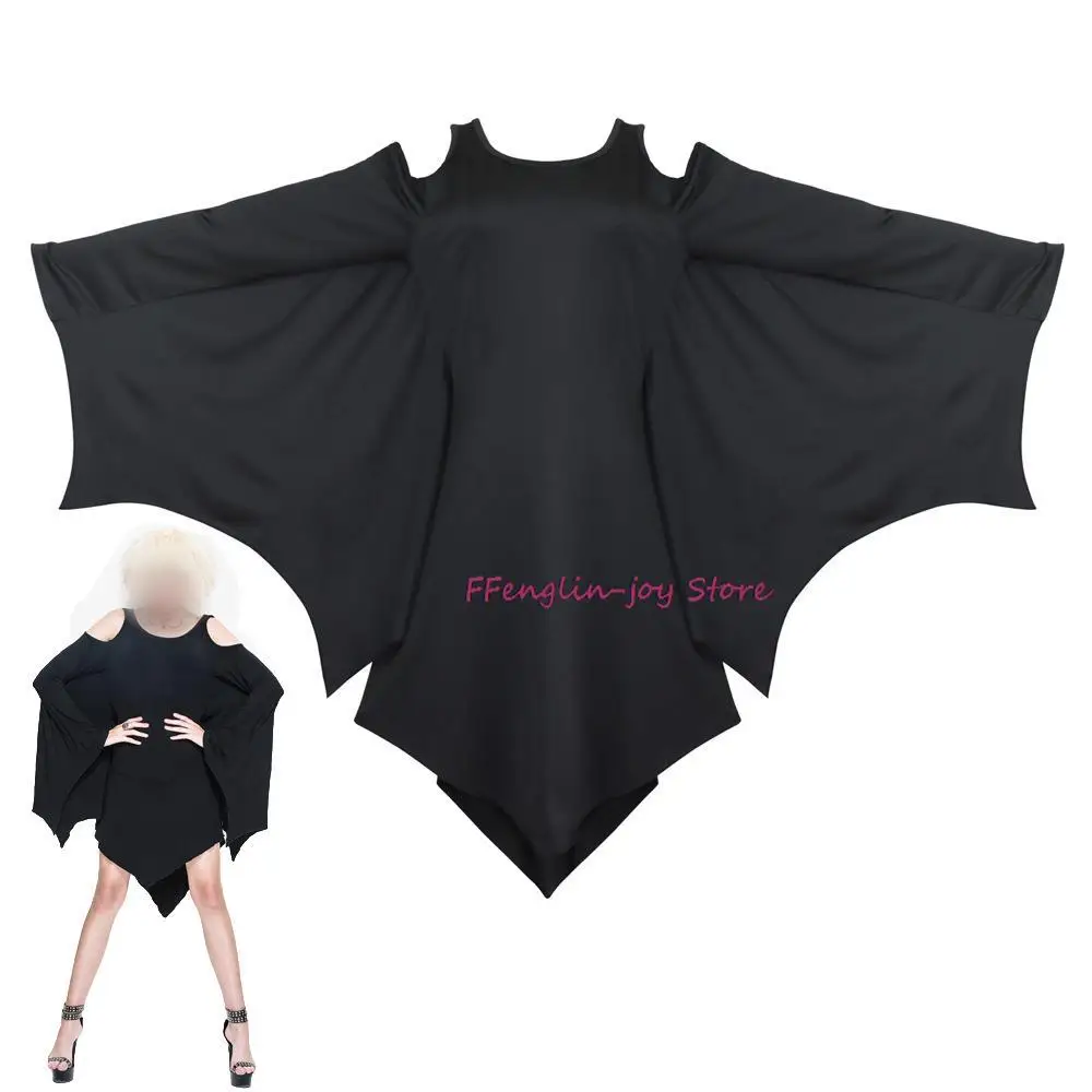 Halloween-Female-Vampire-Bat-Cosplay-Costume-Gothic-Long-Sleeved-Black ...
