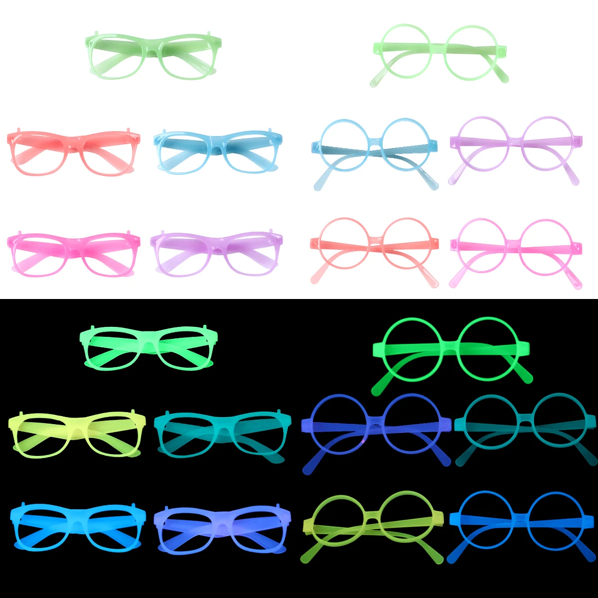5Pcs Light Up LED Glasses Colors Glow Glasses Glow in The Dark Birthday ...