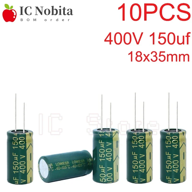 10PCS-400V-150uf-Capacitor-Low-ESR-High-Frequency-18x35mm-400V150uf ...