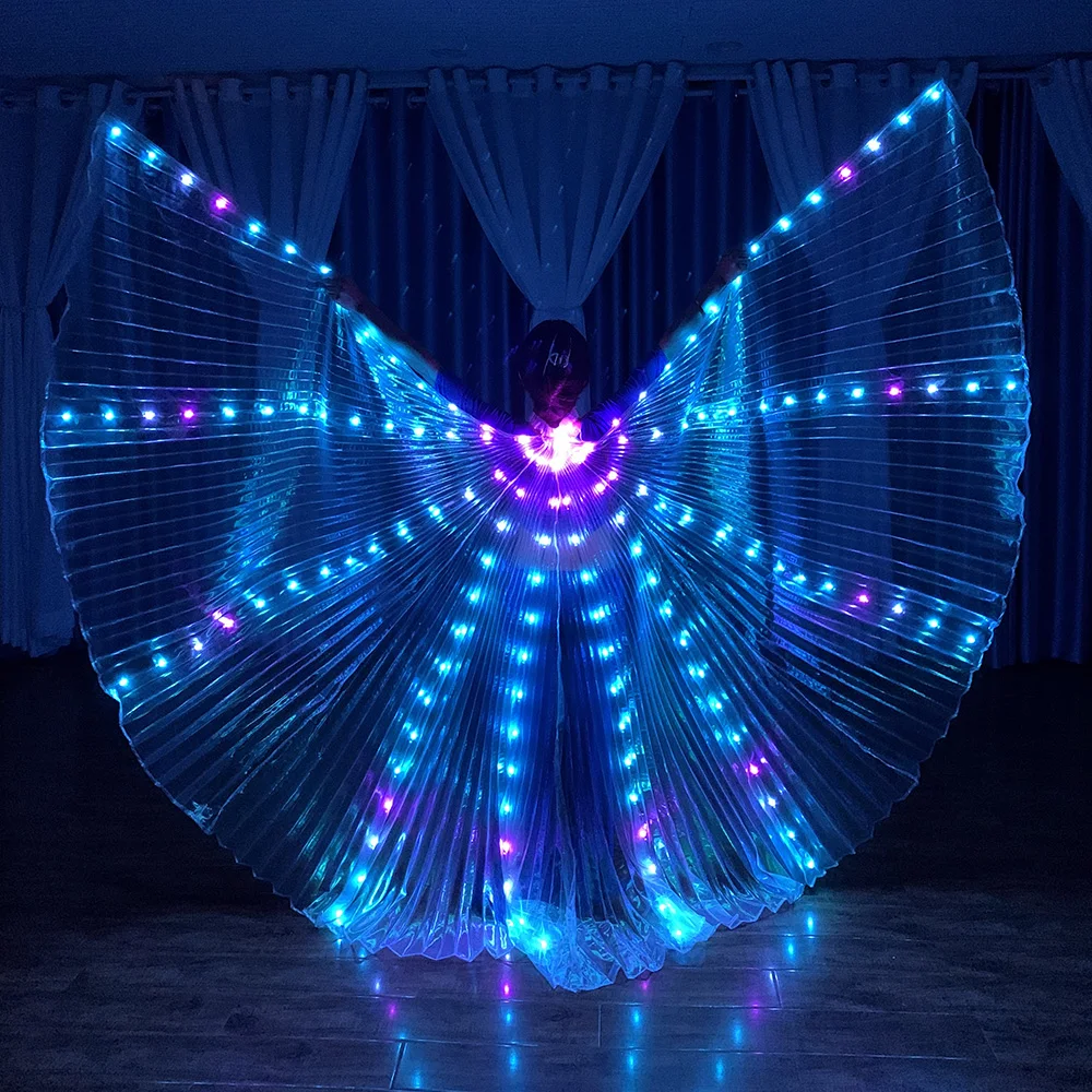 RGB LED Wings Belly Dance Costume Circus Luminescent Color Cloak Isis ...