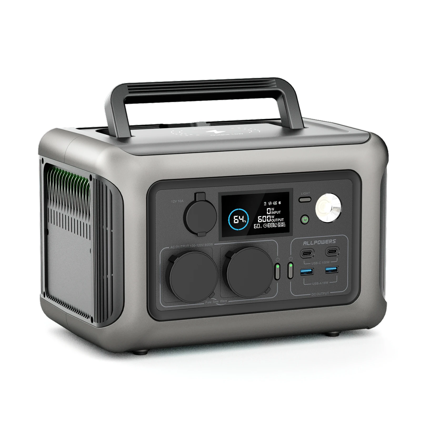 ALLPOWERS 299Wh 600W Portable Power Station R600, LiFePO4 Battery ...