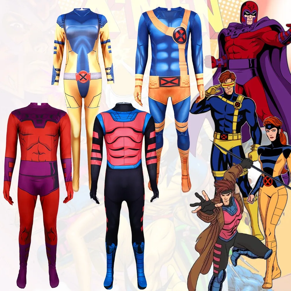 Superhero 1997 Gambit Magneto Jean Grey Cyclops Xmen Cosplay Costume ...