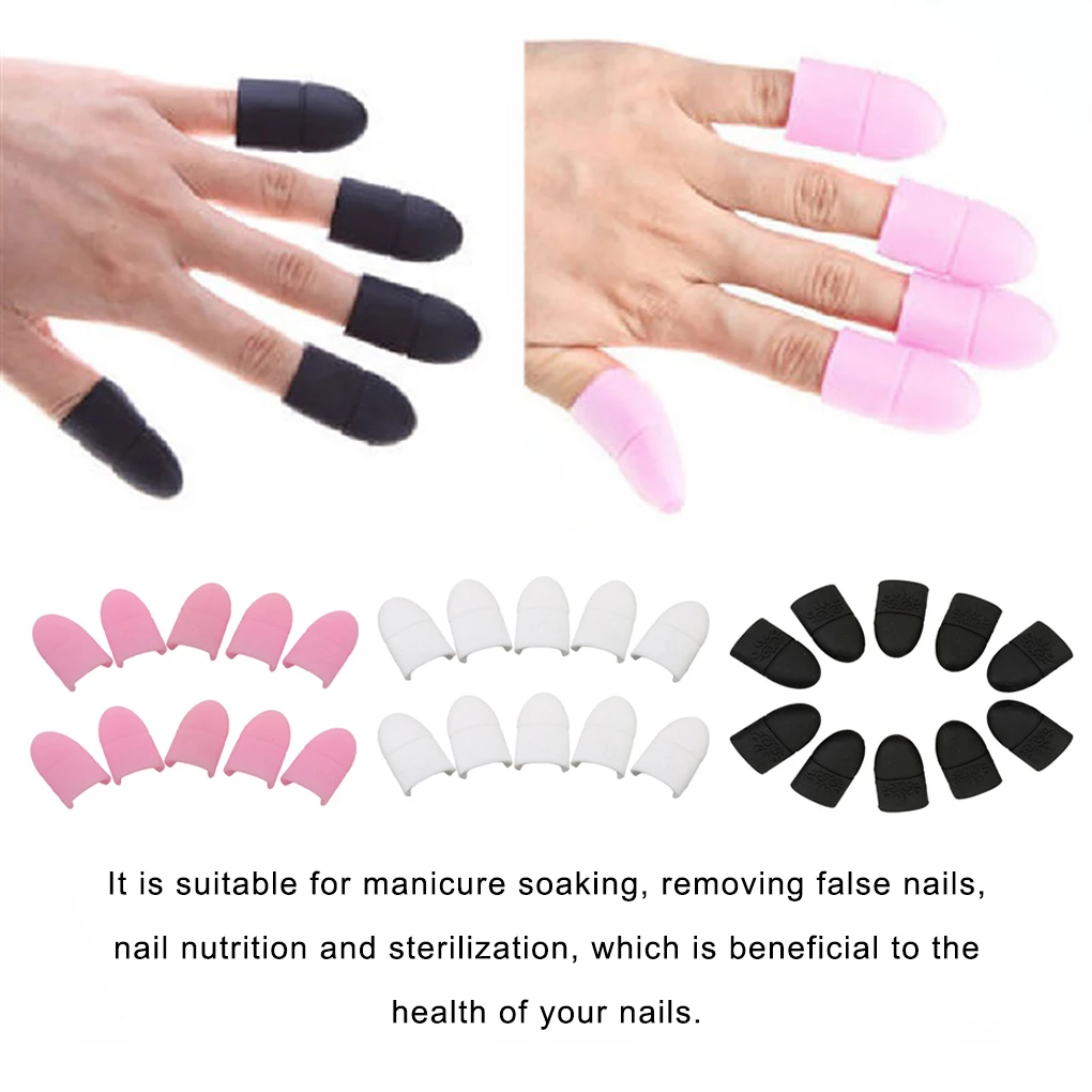 10Pcs-Nail-Tools-Silicone-Remover-Manicure-Soak-Cap-Clip-Fingers ...