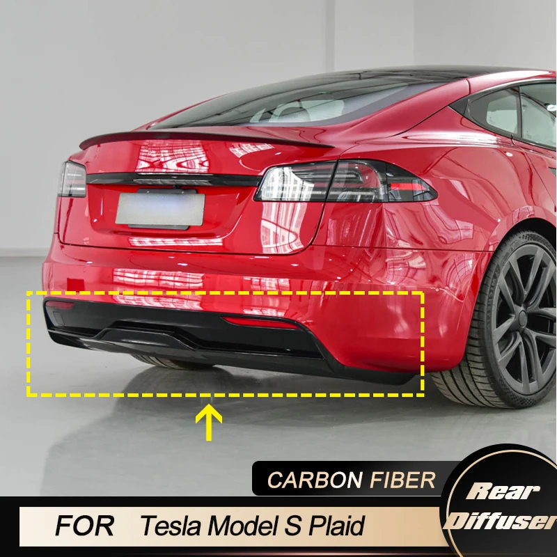 Car-Rear-Bumper-Diffuser-Lip-Spoiler-For-Tesla-Model-S-Plaid-4-Door ...