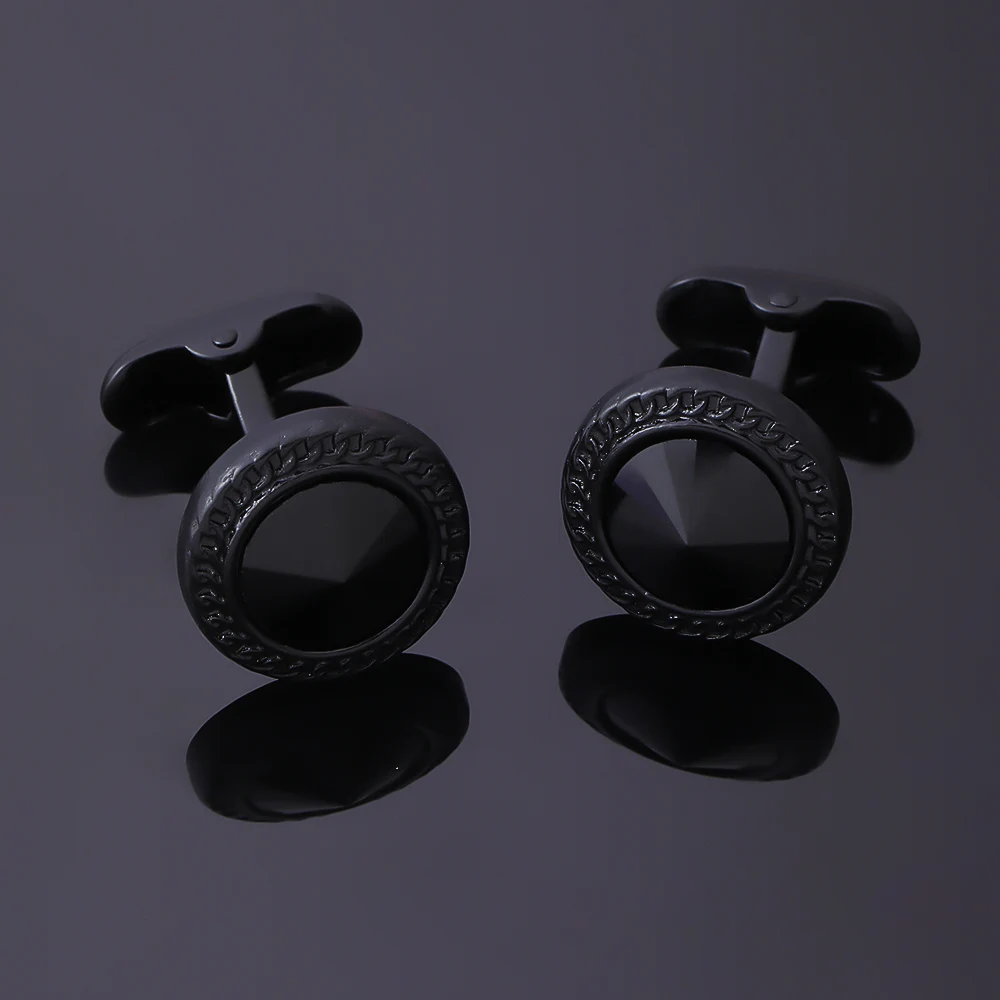 Brand New High End Rounk CuffLinks With Blue Black Crystal Unique Whale ...