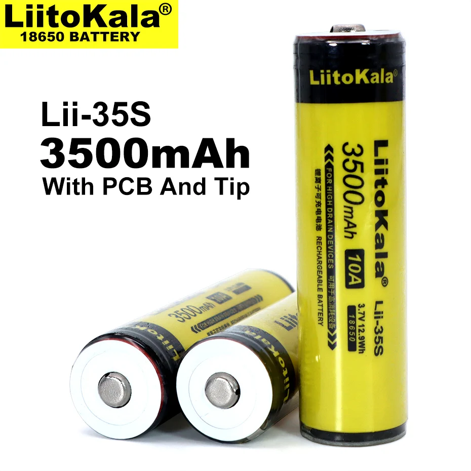 1-10PCS-LiitoKala-Lii-35S-With-PCB-Protection-18650-3-7V-Lithium-ion ...