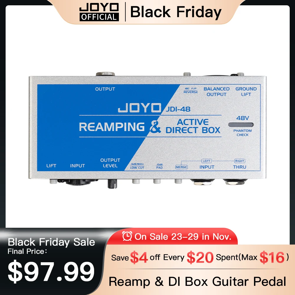 JOYO-JDI-48-Multi-Effect-Guitar-Pedal-Reamp-DI-Function-Stereo-Mix ...