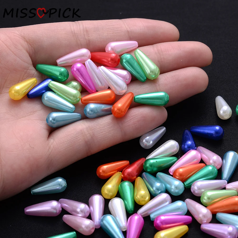 50-100-buah-10-14-15mm-manik-manik-akrilik-tetesan-air-manik-Spacer ...