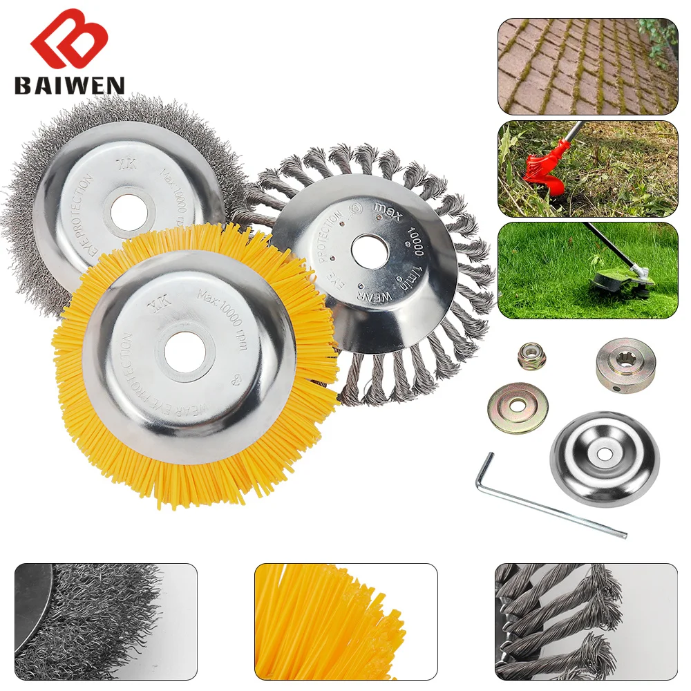 6inch/8inch Nylon Wire Wheel Grass Trimmer Twist Knot Wire Wheel With ...