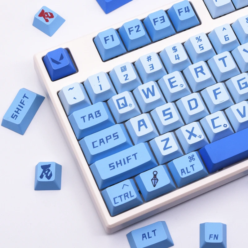 Valorant-JETT-Cherry-Profile-Keycaps-PBT-133-Keys-Set-Esports-Keyboard ...