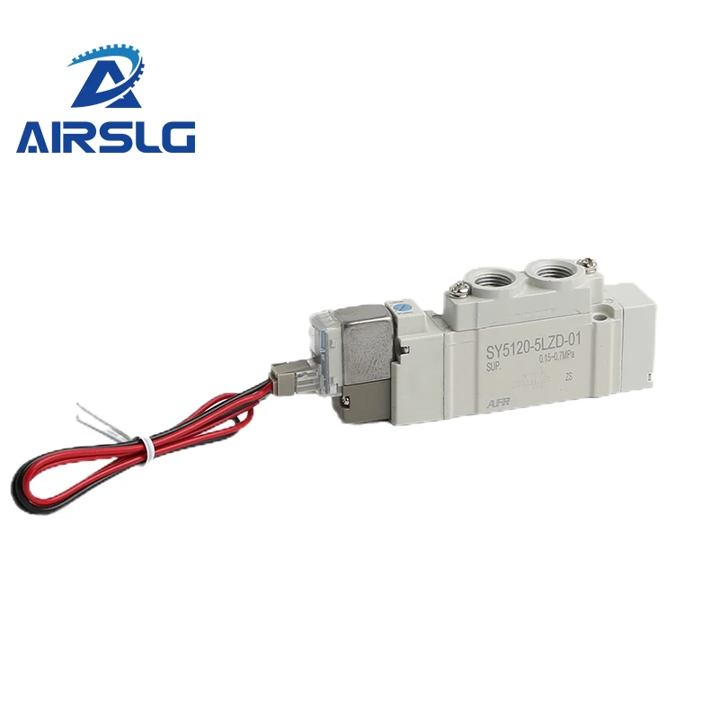 High Quality SMC Type 5 port 2 Solenoid Valve SY3120 SY5120 SY7120-4LZD/5LZD/6LZD Normal Close ...
