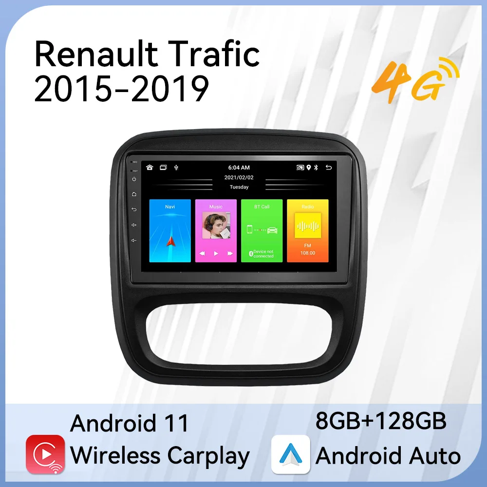 2 Din Android Car Radio For Renault Trafic 3 Opel Vivaro B 2014-2022 ...