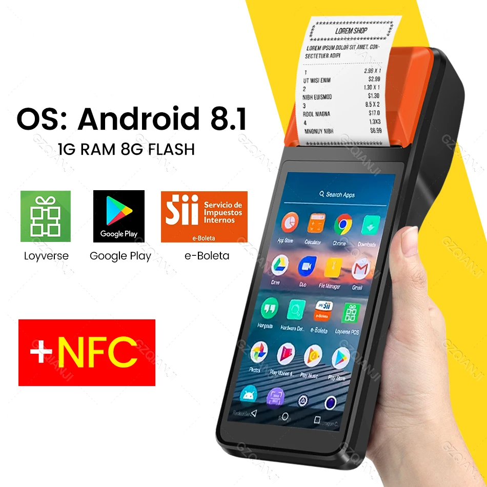 Impresora-t-rmica-de-recibos-PDA-dispositivo-con-Android-8-1-pantalla-t ...