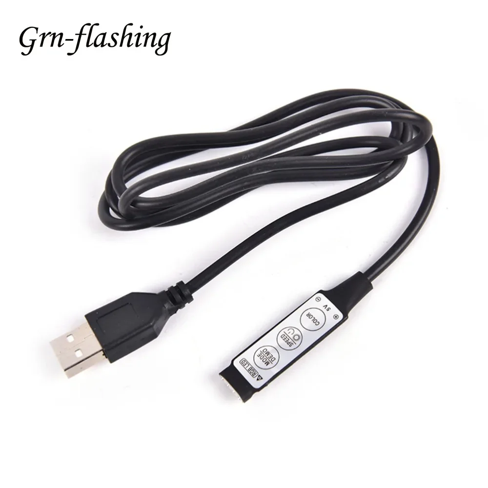 0-5m-1m-RGB-Controller-5V-USB-Connector-Cable-4pin-Line-Dimmer-3-Keys ...
