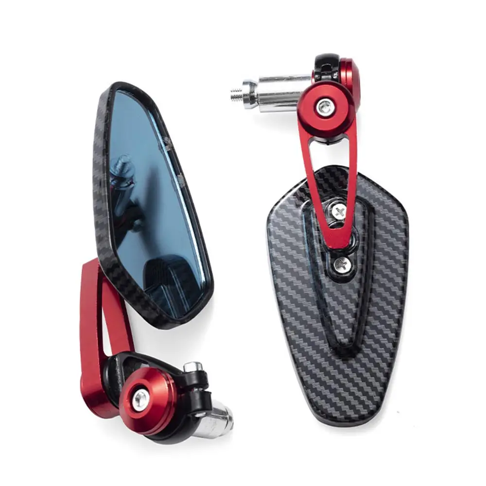 Motorcycle Rearview Mirror Carbon Fiber Pattern Handlebar Mirror ...