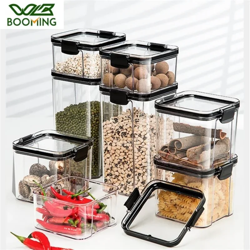WBBOOMING-4-Different-Capacity-Plastic-Sealed-Cans-Kitchen-Storage-Box ...