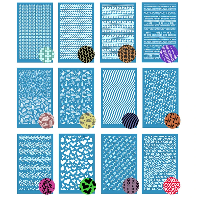 Silk Screen Stencils for Polymer Clay Reusable Line Wave Pattern Silk ...