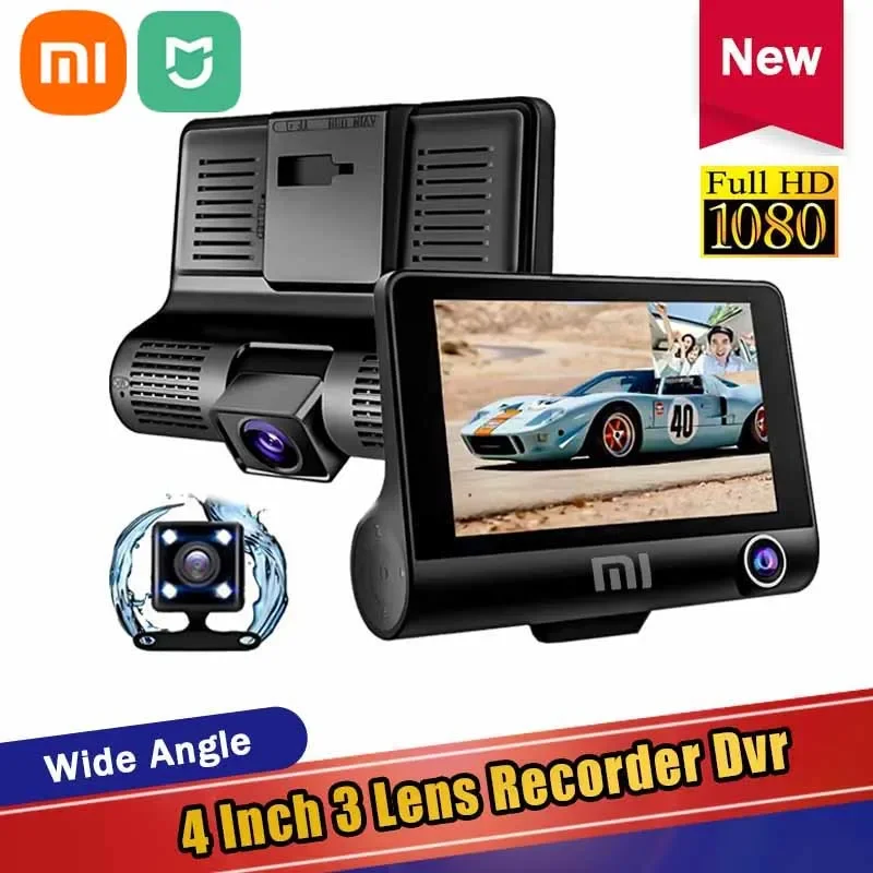 XIAOMI-MIJIA-DashCam-Car-DVR-4-Inch-Full-HD-1080P-3Lens-Auto-Video ...