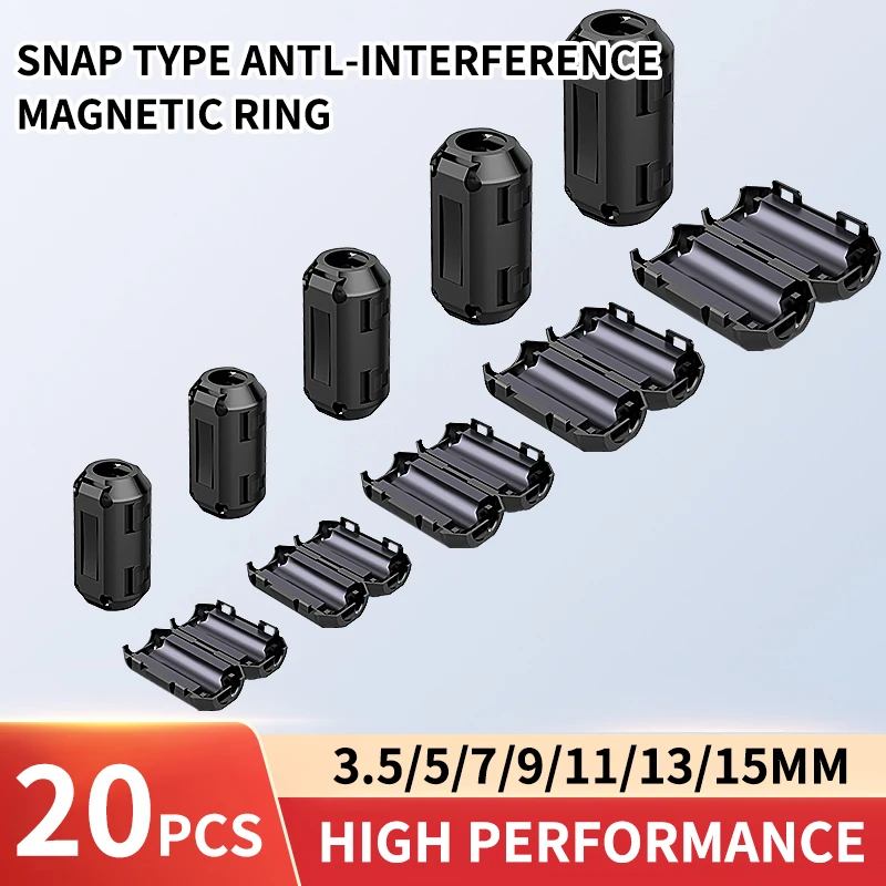 20Pcs-Magnetic-ring-Ferrite-Filteranti-interference-shield-removable ...
