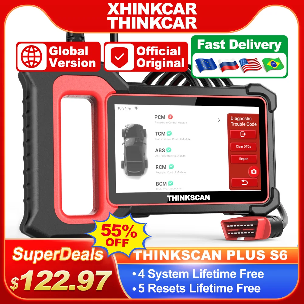 THINKCAR-Thinkscan-Plus-S6-S5-OBD2-Scanner-Motor-ABS-SRS-TCM-System ...