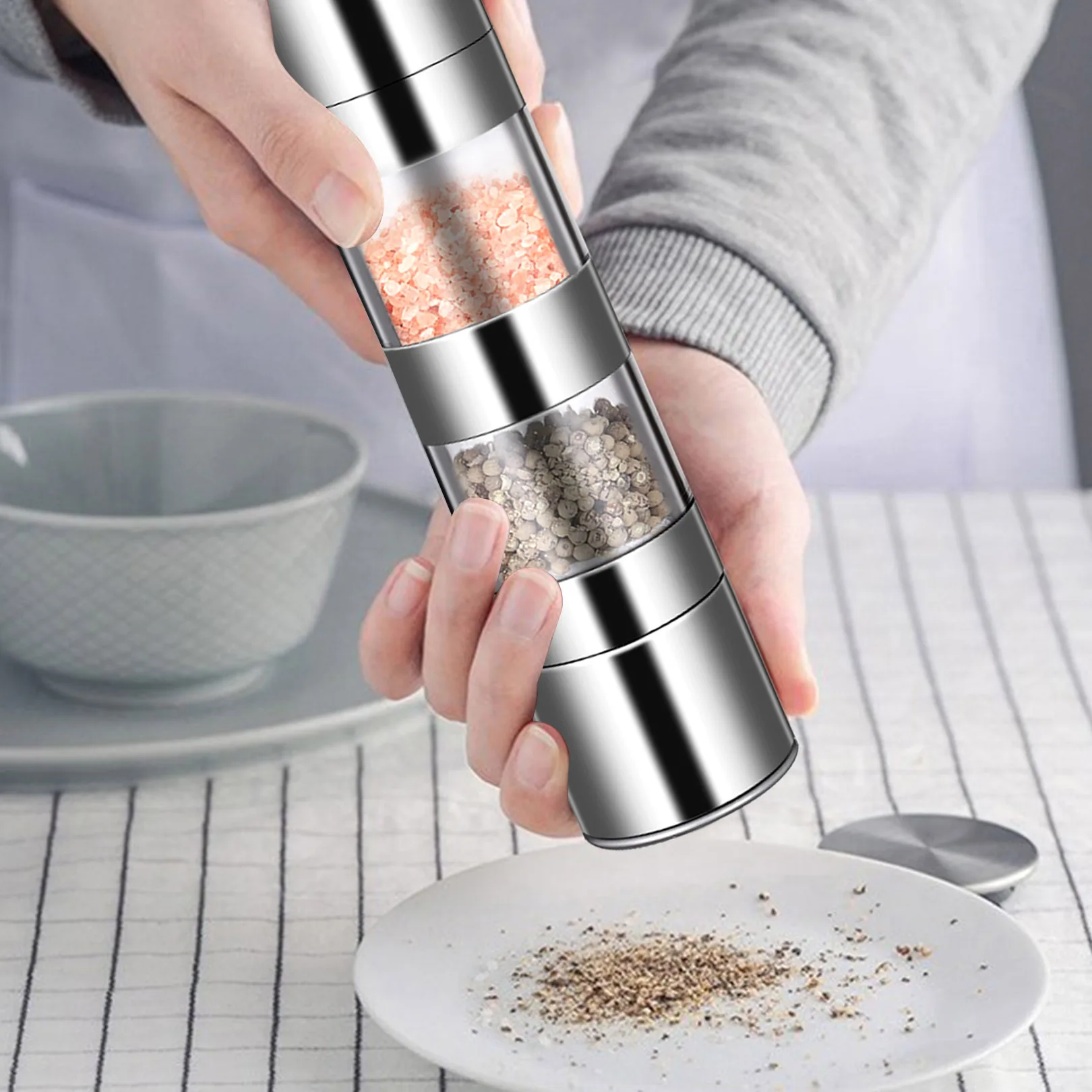 Manual-Pepper-Grinder-Double-Sided-Stainless-Steel-Salt-Mill-Container ...