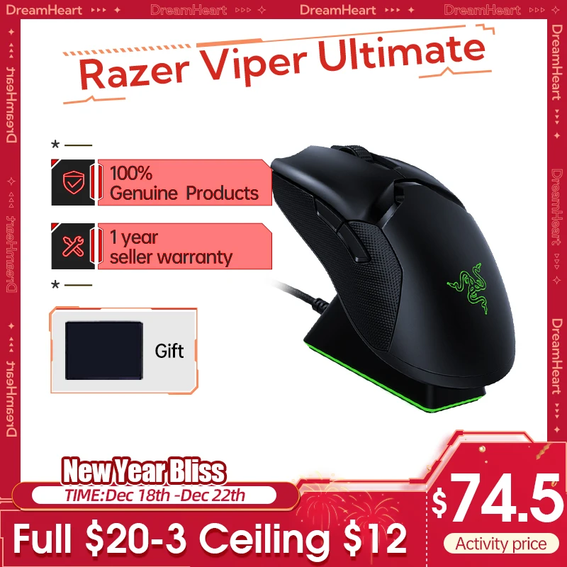 Razer-Viper-Ultimate-Gaming-Mouse-With-Charging-Base-Hyperspeed-Optical ...