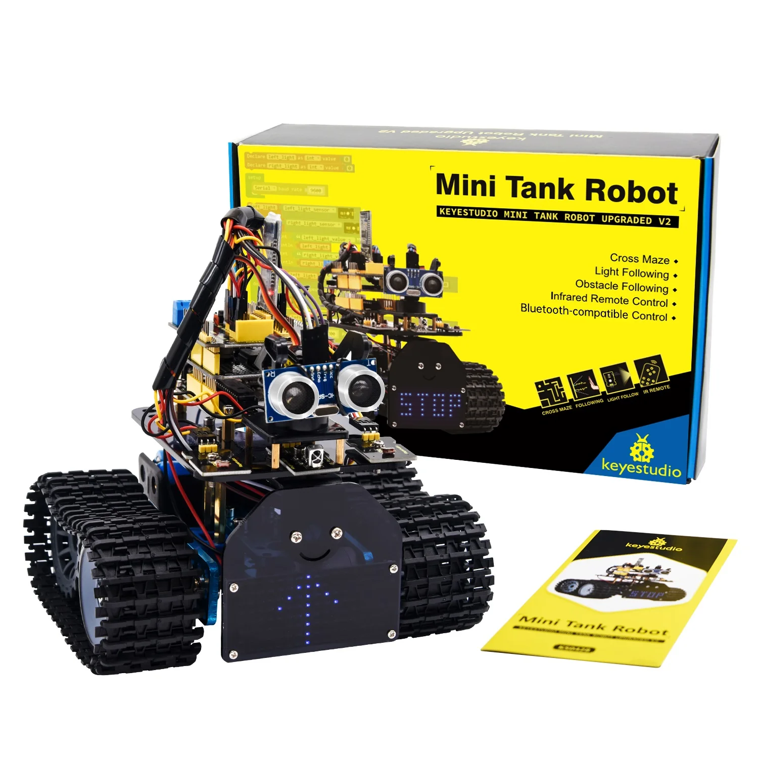 Keyestudio Diy Mini Tank Robot V2.0 Smart Robot Car Kit Forarduino ...