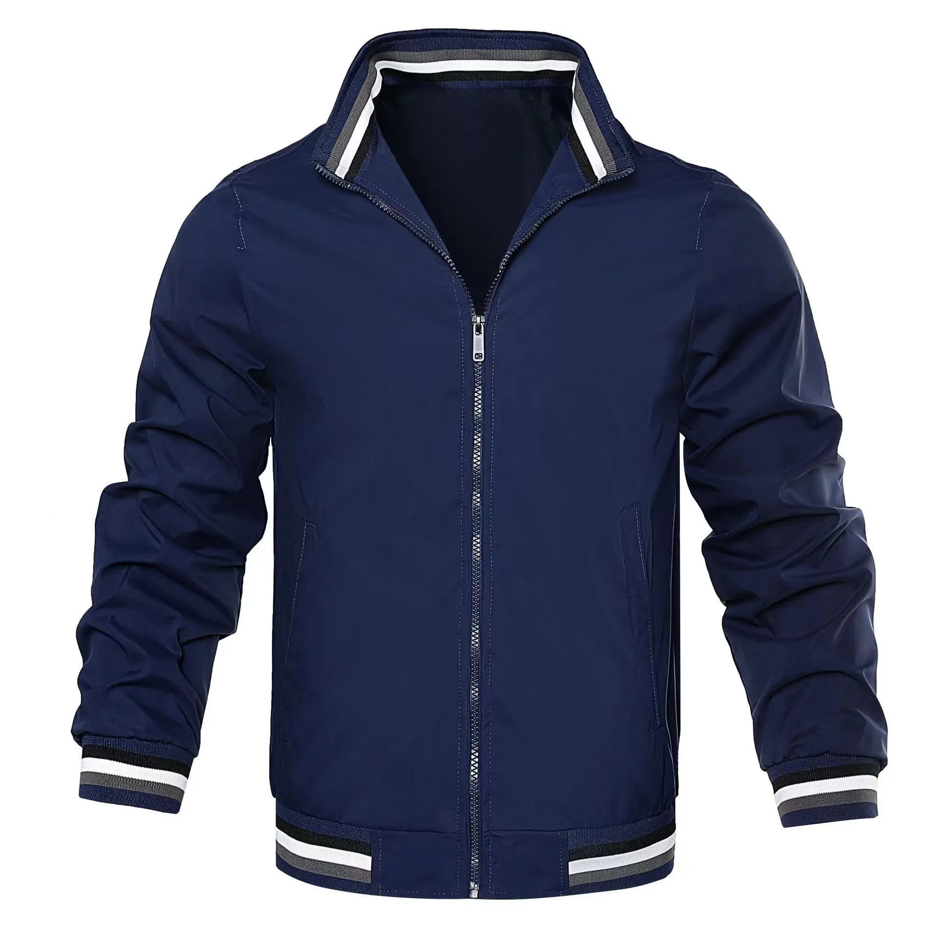 2023-new-Solid-Color-Bomber-Jacket-Men-Casual-Slim-Fit-Baseball-Mens ...