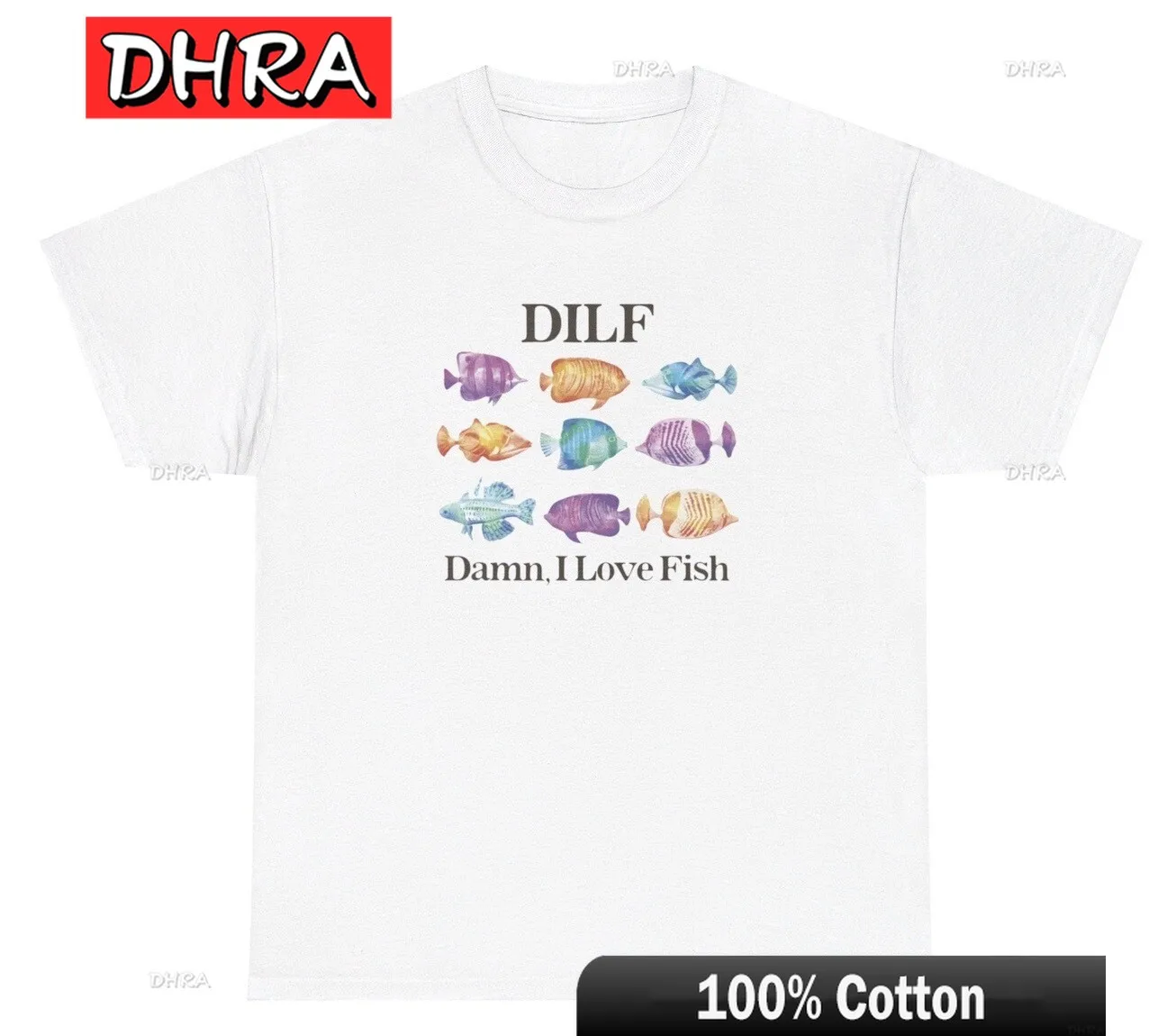 Damn I Love Fish T Shirt Funny DILF Fishing Joke Fisherman Hobby Silly ...