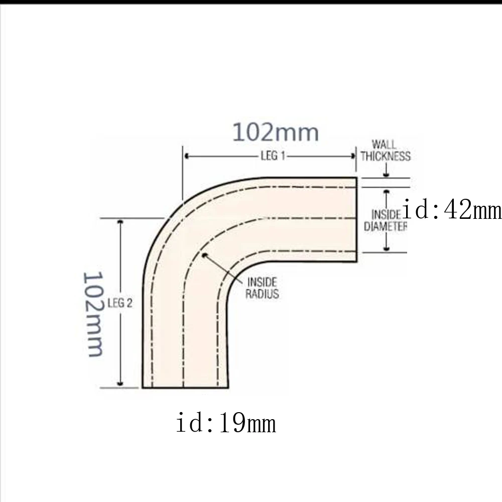 id19/42mm Silicone 90 Degree Bend Reducer Elbow Hose - AliExpress