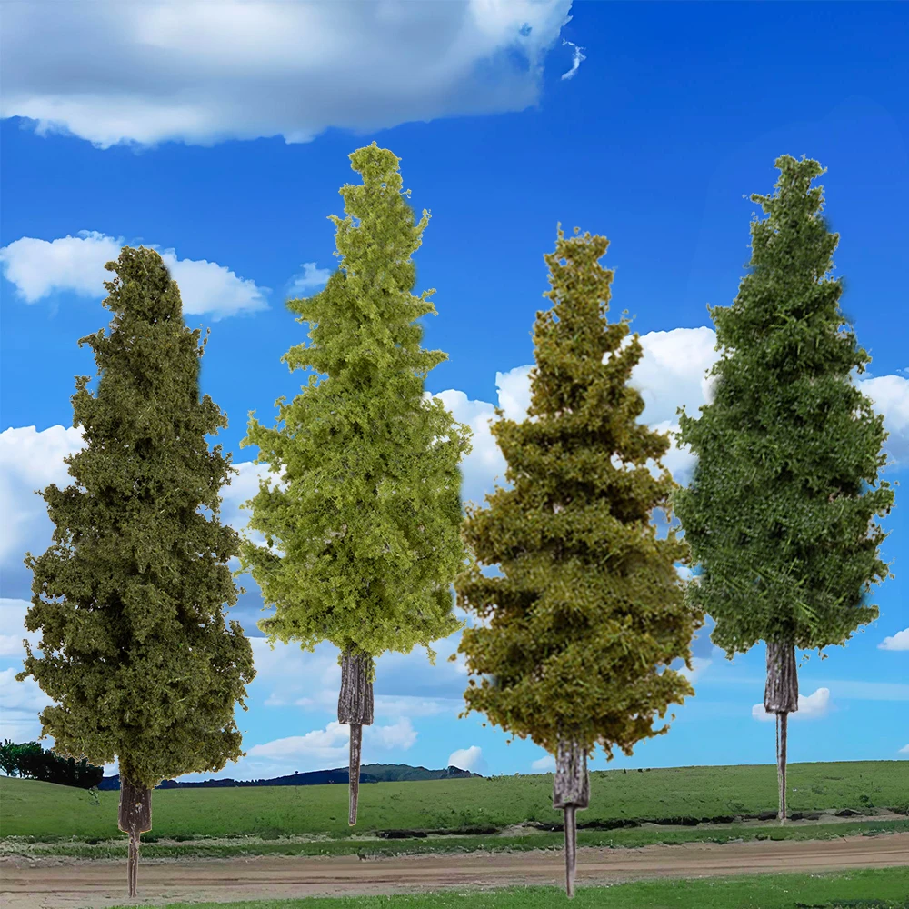 2pcs-1-87-Scale-Model-Pine-Trees-Cedar-Landscape-Miniature-Train ...