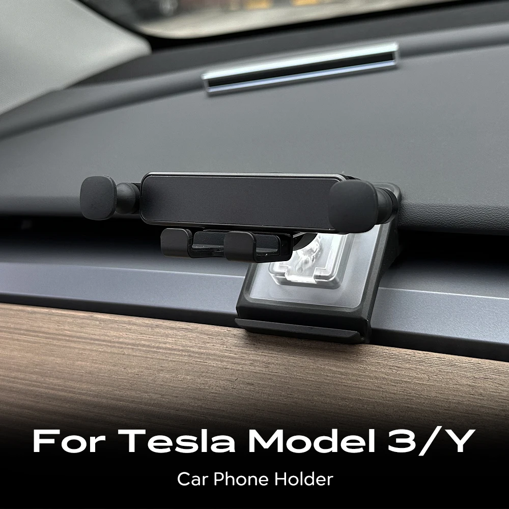 For-Tesla-Model-Y-3-Car-Cell-Phone-Holder-Noiseless-Gravity-Support ...