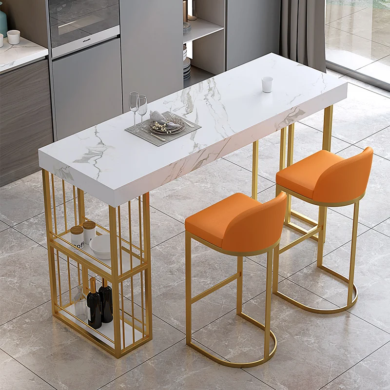 High-Modern-Bar-Dining-Table-Storage-White-Wall-Small-Bar-Counter-Table ...