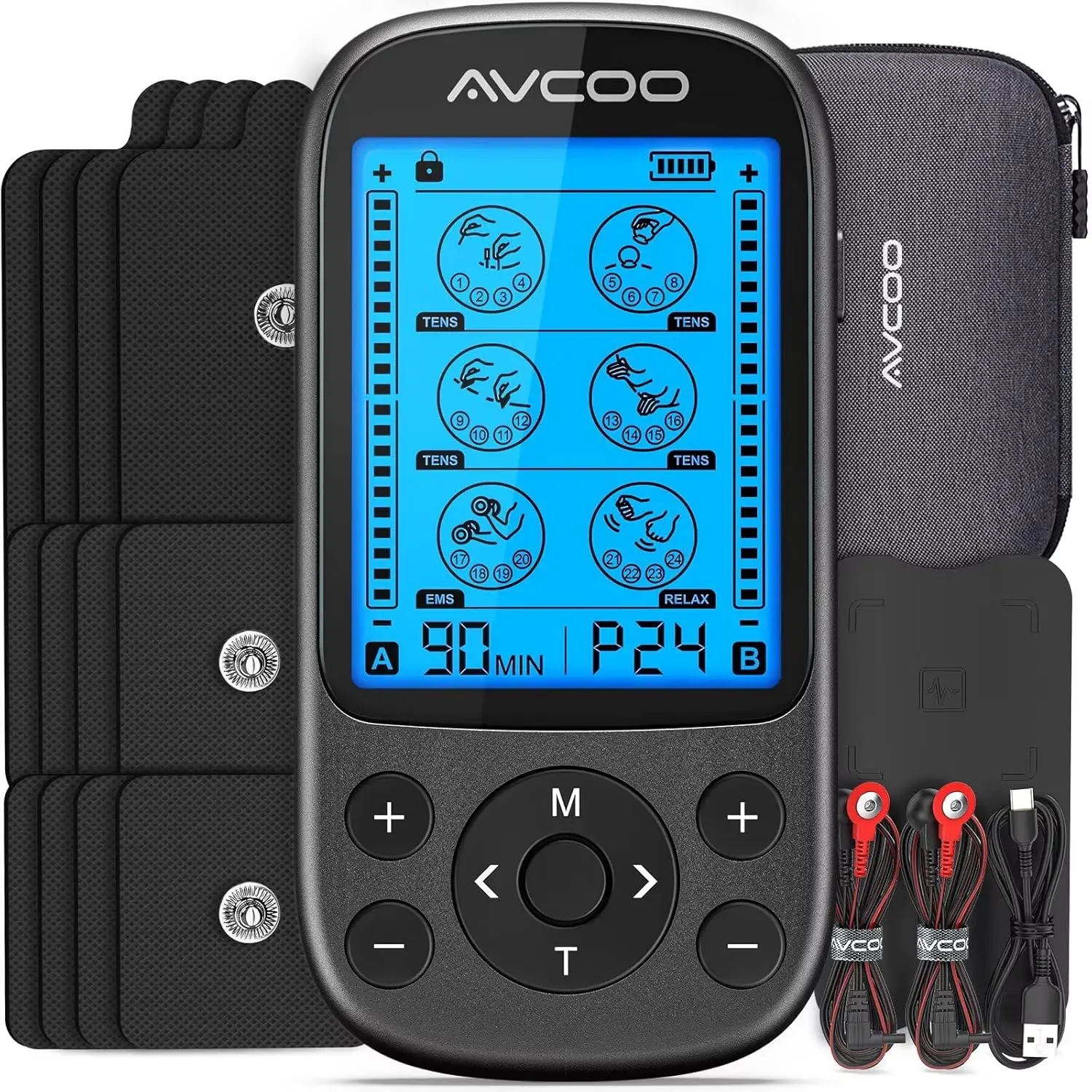 Dual Channel TENS Unit Muscle Stimulator, 3-in-1 EMS TENS Machine with ...